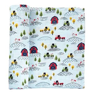 mud pie farmhouse swaddle blanket, multi