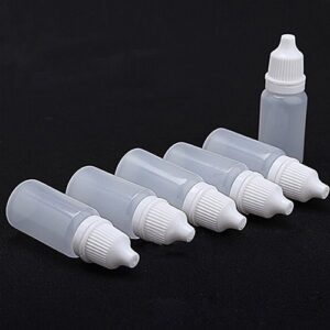 grey990 5 pcs mini sizedropper bottle, 5-100ml empty plastic bottles for eye liquid dropper 50 ml