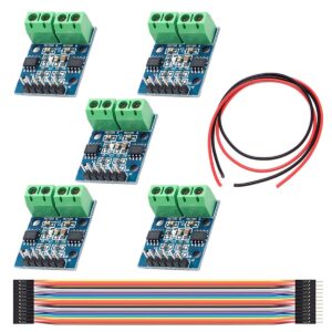 daoki 5pcs l9110s dc stepper motor driver controller board 2.5-12v h-bridge for arduino with dupont cable male to female 30 pin,28awg wire