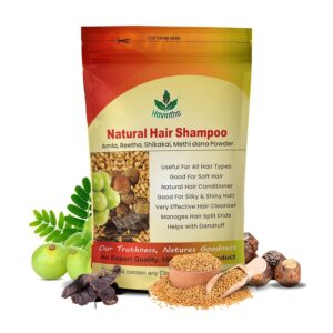 havintha natural hair shampoo with amla, reetha, shikakai and methi dana powder for hair wash - 8 ounce | 0.5 pound | 227 grams (pack of 1)