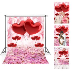 valentine's day love heart photography backdrops 5x7ft pink rose flowers wedding photo background for pictures newborn bridal shower birthday party banner decor mother's day photo studio props