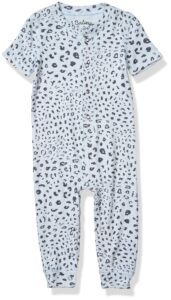 pj salvage kids baby kids, sleepwear peachy pajama romper, blue, 6/12 mo