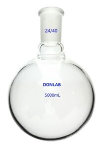 donlab flk-01-5000 astm std glass 5000ml 24/40 joint single neck round bottom boiling flask