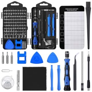 precision screwdriver set, unamela upgraded 122 in 1 with 101 bits repair tool kit, magnetic screwdriver set with 21 repair tools for electronics, laptop, computer, pc, iphone, ps4, game console