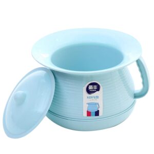 supvox plastic potty urinals bedroom urinal chamber pots with lid to prevent odors from escaping (blue)