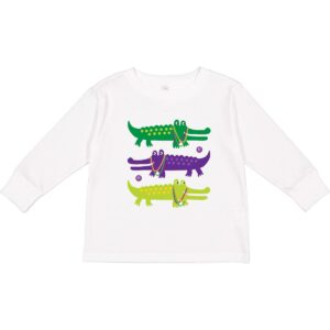 inktastic mardi gras holiday alligators toddler long sleeve t-shirt 2t 0020 white 393f5