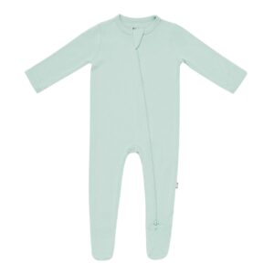 kyte baby unisex zipper closure footies, rayon made from bamboo (0-3 months, sage)