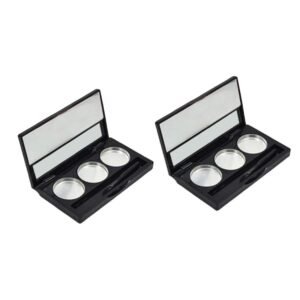 lurrose empty magnetic eyeshadow palette 3 colors empty eyeshadow case box empty magnetic cosmetics makeup powder sample container 2pcs 26mm