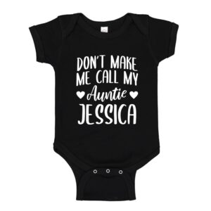 the shirt den don't make me call my auntie baby bodysuit infant one piece nb black