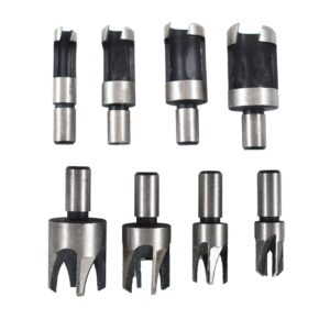 8pcs wood plug cutter metric carbon steel straight and taper claw drill bit set woodworking hole saw cutting 6mm 10mm 13mm 16mm