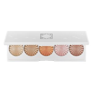 ofra signature palette - #ofraglow | highlighter palette with 5 shades for a radiant look | travel-friendly makeup palette with an integrated mirror for on-the-go glow