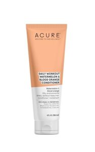 acure daily workout watermelon conditioner | 100% vegan | for oily, environmental stressed, workout heavy hair | watermelon & blood orange - gentle everyday formula | 8 fl oz