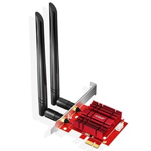 edup pci-e wifi 6 network card bluetooth 5.2 heat sink 802.11ax 2.4ghz/5.8ghz wireless pcie network wi-fi 6 card pci express wifi adapters 6dbi dual band antenna for windows 11/10 64-bit