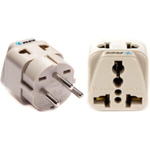 orei usa to israel, gaza, palestine & more (type h) travel adapter plug - 2 in 1 - ce certified - rohs compliant - 2 pack - white color (db-14-2pk)