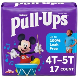 pull-ups boys' potty training pants, size 4t-5t training underwear (38-50 lbs), 17 count