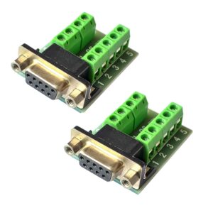 hiletgo 2pcs db9 female adapter rs232 to terminal rs232 serial to terminal db9 connector convert adapter