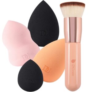 ducare foundation brush makeup sponges flat top kabuki brush for blending liquid, cream or flawless powder cosmetics