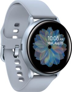 samsung galaxy watch active 2 (40mm, gps, bluetooth) smart watch with advanced health monitoring, fitness tracking, and long lasting battery, silver, sm-r830nzscxar (renewed)