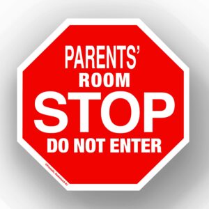 parent stop its my room sign - official looking 5 1/2" x 5 1/2" personalized name sign - wall hanging for childrens room door /locker/ office (novelty decals, street signs)