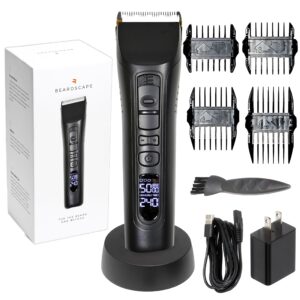 brio beardscape v1 beard trimmer for men professional with low friction ceramic blade, cordless professional hair trimmer for barbers with 4 hrs of long battery timing, ideal for beard & body (black)