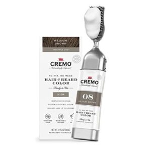 cremo no mix no mess hair and beard color, medium brown, 1 count, (pack of 1)