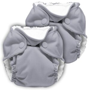 kanga care lil joey newborn all in one aio cloth diaper (2pk) platinum 4-12lbs