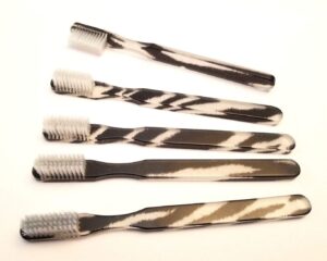 5-pack zebra black n white fun vintage designer toothbrush alan stuart new york