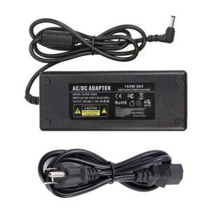 36v 4a power supply,coolm 36v power supply 4a 144w ac dc adapter 100-240v ac to dc 36v 4a transformer replacement with 5.5mmx 2.5mm plug for led lights inkjet printer laser engraver