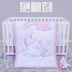 sweet unicorn 4 piece crib bedding set multi color novelty girls baby girl microfiber