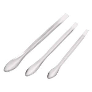 uxcell micro scoop stainless steel reagent sampling lab spoon spatulas for laboratory 105/125/140mm 3in1 3pcs