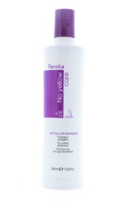 fanola no yellow shampoo with purple violet pigments to eliminate unwanted yellow tones & brassiness in platinum, light blonde, gray, bleached, or highlighted hair 11.83oz