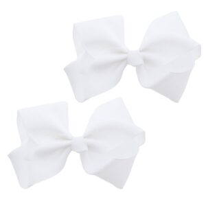 3 inch grosgrain bow for little girls- set of 2 (white)