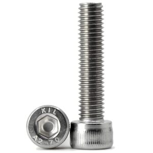 m6-1.0 x 65mm socket head cap screws metric, allen socket drive, 304 stainless steel (a2-70), full thread, bright finish, machine thread, quantity 10