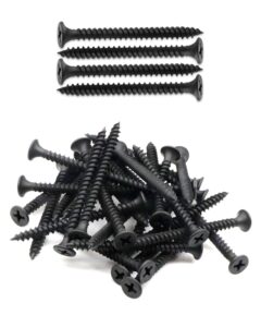 imscrews 100pcs #6x2 flat head phillips drywall screws fine thread sharp point wood screw, carbon steel 1022a, black phosphate