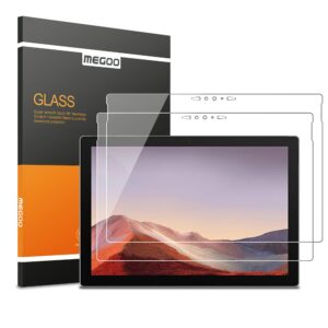 megoo [2 pack] screen protector for surface pro 7 plus/surface pro 7, ultra clear/high response/tempered glass, compatible for microsoft surface pro 7 12.3 inch (2019 release)