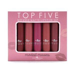 italia deluxe top five mousse matte lipstick set modest mauves