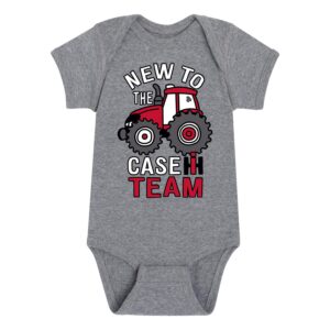 new to the case ih team - infant baby one piece - size 6 months athletic heather