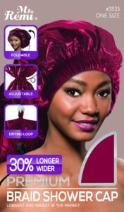 ms. remi max jumbo braid shower cap burgundy