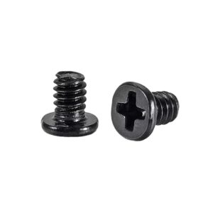 uxcell m1.4x2.5mm phillips screw fastener black 2.5mm dia screw head for laptop pc tv fan switch 50pcs