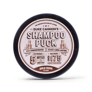 duke cannon supply co. men's shampoo puck, gold rush - over 175 washes, sulfate-free, 4.5 oz (pack of 1)