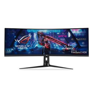 asus rog strix xg43vq 43? super ultra-wide curved hdr gaming monitor 120hz (3840 x 1200) 1ms freesync 2 hdr displayhdr 400 90% dci-p3,black