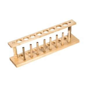 uxcell wooden test tube holder rack 8 wells 8 pins for 16-20mm centrifuge tubes