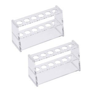 uxcell acrylic test tube holder rack 6 wells for 10ml centrifuge tubes clear 2pcs