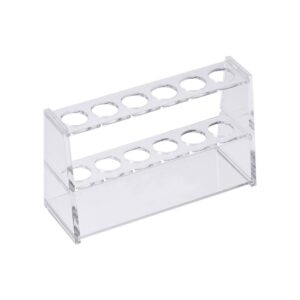 uxcell acrylic test tube holder lab stand rack 6 wells for 25ml centrifuge tubes clear