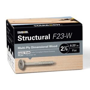 starborn structural f23-w multi-ply dimensional wood screw - pack of 50-2-7/8"