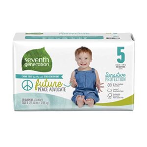 seventh generation baby diapers, sensitive protection, size 5, 19 count