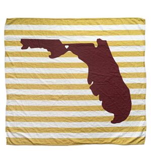 twig & bale tallahassee florida state baby blanket organic cotton muslin swaddle blanket - 47" x 43" - fans of florida state baby gift for boys girls fsu receiving blankets