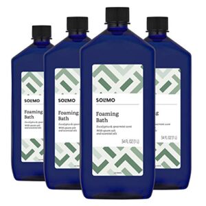 amazon brand - solimo eucalyptus & spearmint scented foaming bath with essential oils, 34 fl oz (pack of 4)