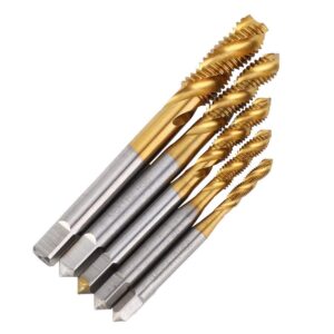 5 pcs plated drill bit set, m3-m8, tap bit screw kit for drilling metal, tile, concrete, brick, glass, plastic and wood