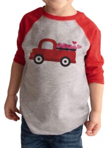 7 ate 9 apparel kid's love truck valentine's day red raglan shirt 5t